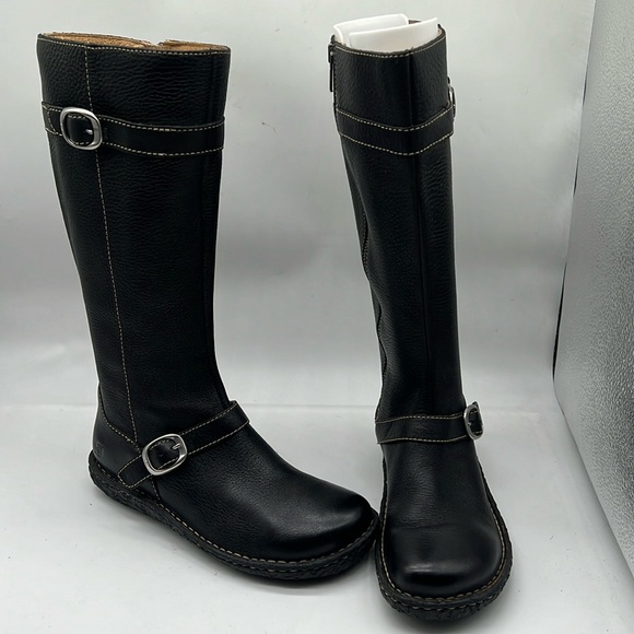 Born | Shoes | Born Evergreen Black Leather Tall Riding Boots Size 7 ...